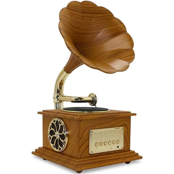 Tourne-Disques Rétro, Look Phonographe Rétro, Platine Vinyle En Bois À ...