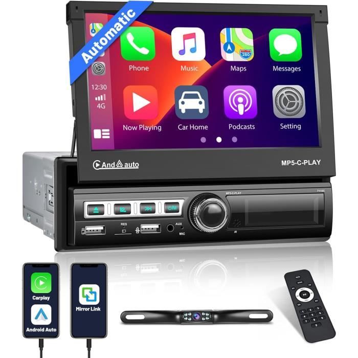 Autoradio 1 Din Carplay Avec Automatic Écran Rétractable 7 Pouces ...