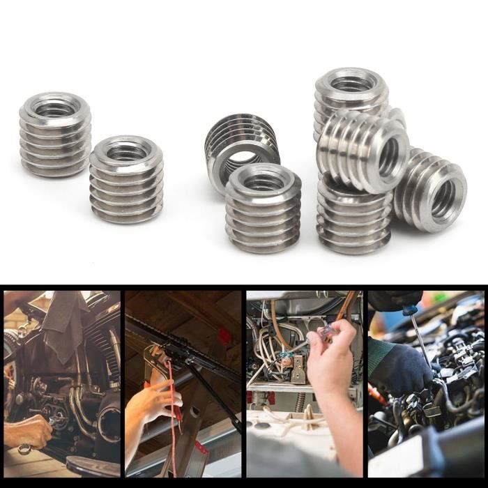FHE-Inserts de filetage 10 Pièces Inserts Filetés Mle Femelle écrou Réducteur Outil de ...