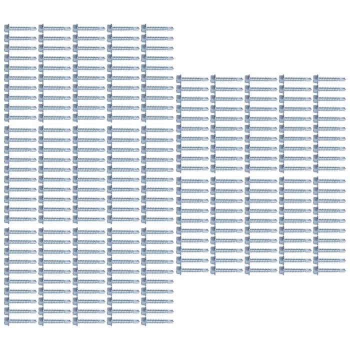 YOSOO Jeu de vis autoperceuses 250 pièces vis autoperceuses en acier au carbone zingué pour ...