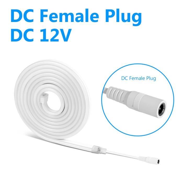 BANDE LED,DC Female Plug 12V-Rose-1M--220V DC 12V A MENÉ LA Lumière De ...