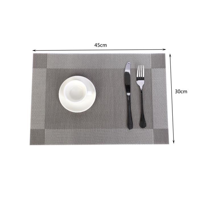Lot de 6 Sets de Table PVC Napperons Vinyle Tissé Lavables Resistant à ...