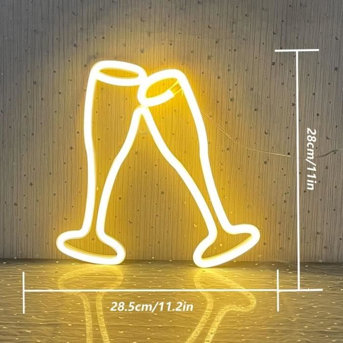 Enseignes Au Néon Un Verre À Cocktail,Enseigne Au Néon Jaune Verre À ...