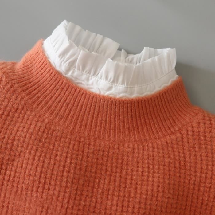 011-02 Encolure 44cm - Faux col brodé pour hommes et femmes, col à ...