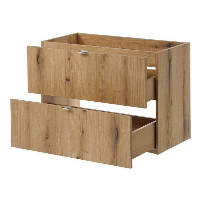 Meuble sous lavabo double NEWPORT 160 x 60 x 40 cm effet chêne ...