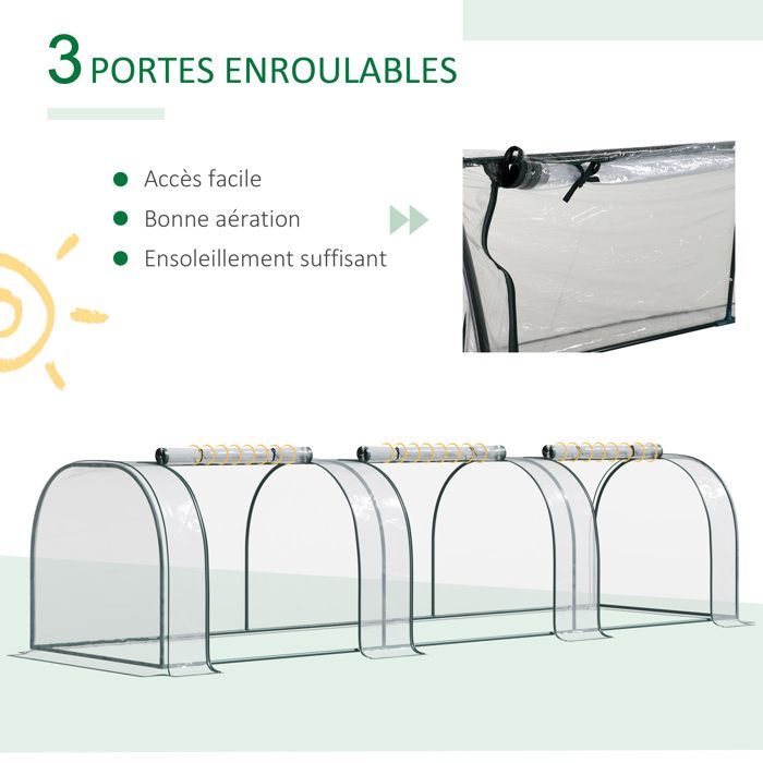 Serre de Jardin Serre Tunnel Serre à tomates 3,5L x 1l x 0,8H m 3 ...