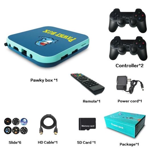 Bleu avec vert - Console de jeu vidéo Super Pawky Box avec deux ...