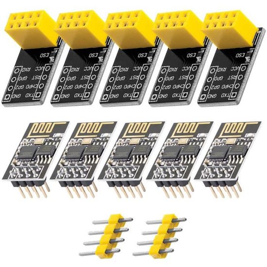 5 X Esp8266 Esp-01S Module Émetteur-Récepteur Série Sans Fil Wlan Wifi ...