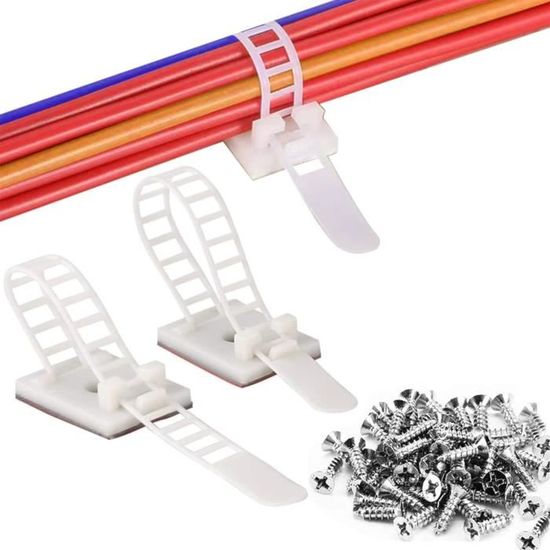 Clips De Câble, Clips De Câbles Réglables -50 Pièces-2 Tailles ...
