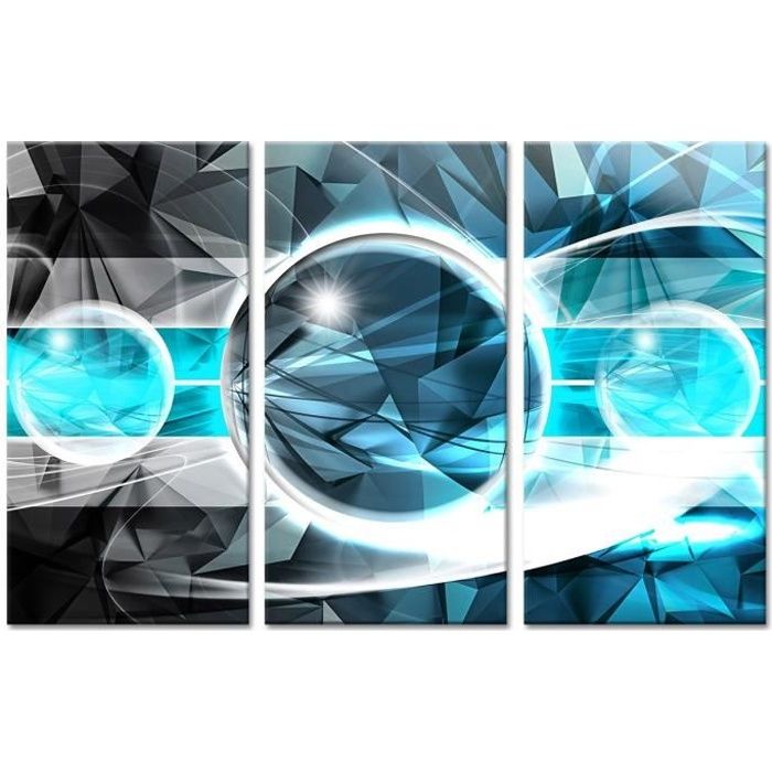 Tableau Déco Triptyque Déco Abstraite Relief Design - 120x80 cm ...
