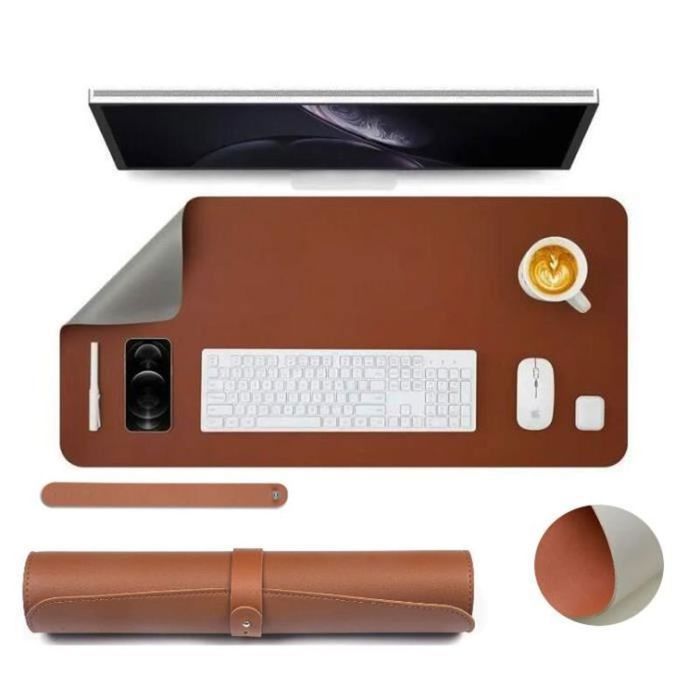 Sous-Main Bureau - Double Face en PU Cuir 80x40cm Imperméable sous-Main ...