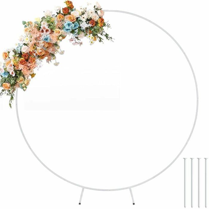 Arche porte décorative pour mariage Rond Dia.2m blanc - Cdiscount Jardin