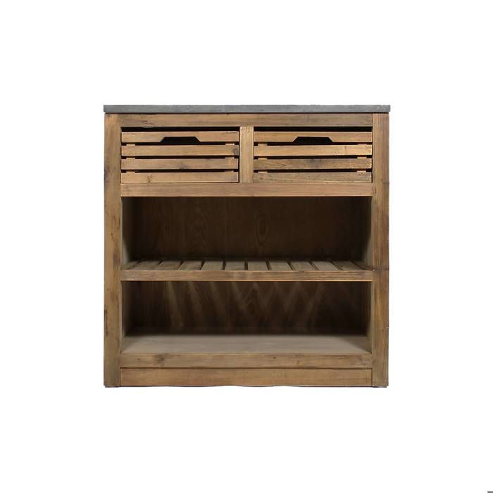 Meuble bas de cuisine 2 tiroirs + 1 étagère Champêtre - Cdiscount Maison