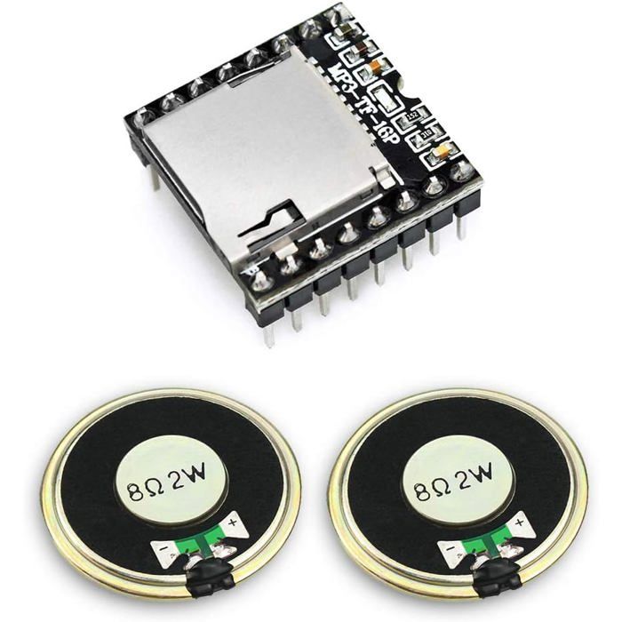 Mini MP3 DFPlayer Player Module avec Haut-Parleur Ronde 2W 8Ohm pour ...