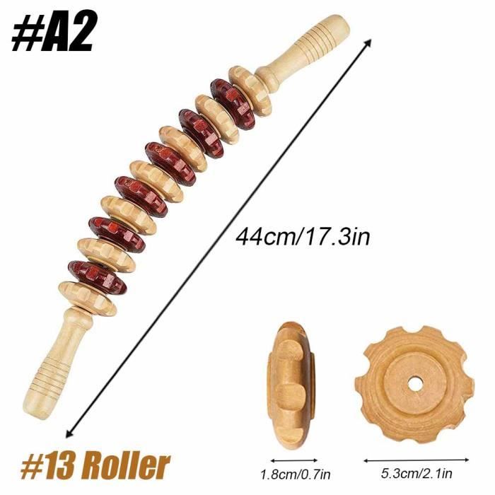 Rouleau A2-13-Bâton De Massage À Roulettes En Bois, Outil De Thérapie ...