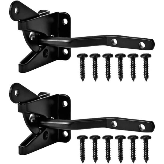 Verrou de portail verrouillage automatique, 2 pièce loquet acier à ...