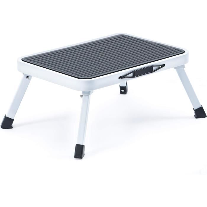 Marche Pied Pliable 1 Marches, Marchepied Avec Tapis En Caoutchouc ...