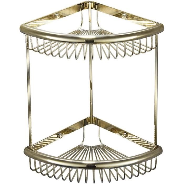 Doré Étagère Angle Murale Salle De Bain Accessoire Laiton Serviteurs De ...