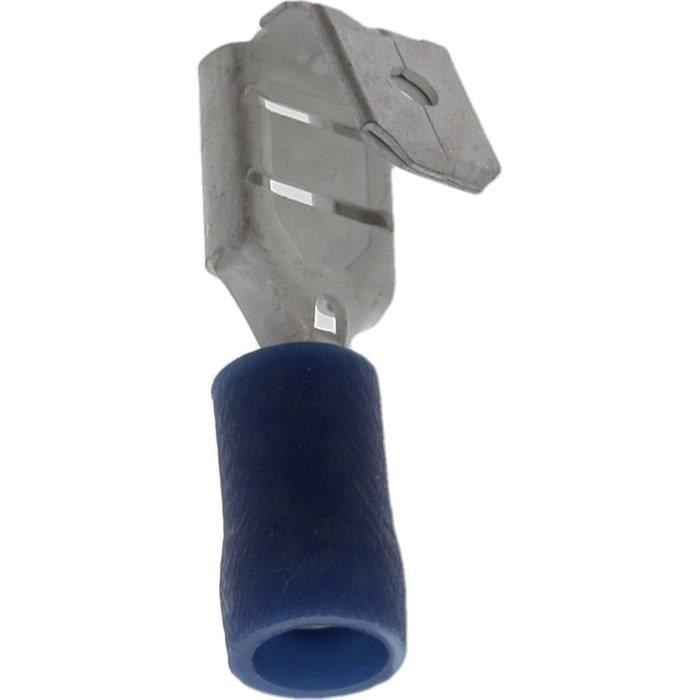 Cosse Bleu Plate Pré-Isolée Mixte Renforcée en Sachet, 6.35mm x 0.8mm ...