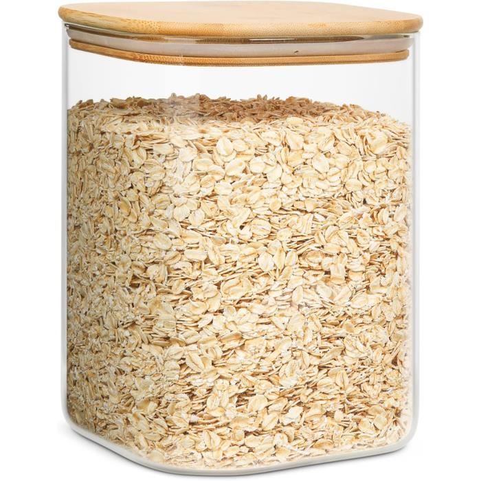Récipients Alimentaires En Verre Avec Couvercles En Bambou, Grande ...