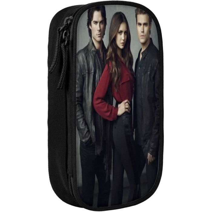 Trousse à crayons The Vampire Diaries - Noir - Cuir - 8"x1.5"x3.5" Noir ...