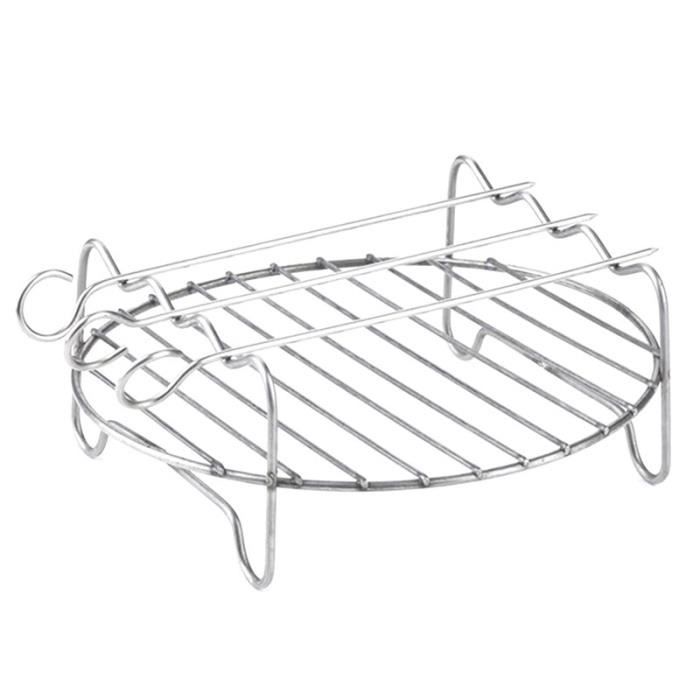 Cuiseur vapeur,Support pour friteuse à Air en acier inoxydable, Double couche, support rond ...