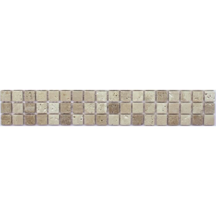 Listel en pate de verre Fleur 5 x 30 cm - Beige - Cdiscount Bricolage