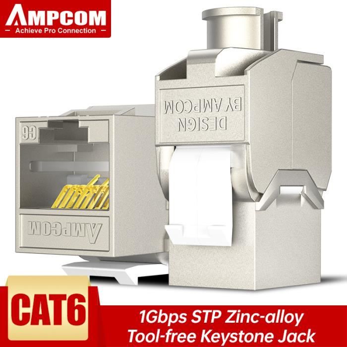 Composant électronique,AMPCOM CAT7 RJ45 Keystone Jack,adaptateur de ...