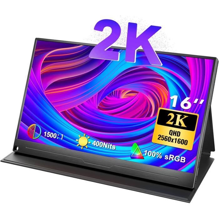 Moniteur Portable 2K 16 Pouces Portable Usb C Display Avec 1500:1 High ...