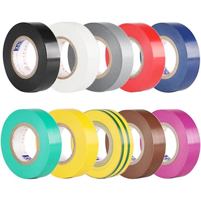 TSKDKIT Lot de 10 Ruban Adhésif Isolants électrique Couleur Stoch ...