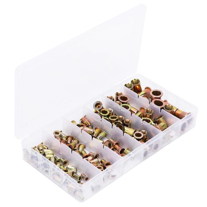 Jeu d'écrous à rivets crou à Rivet galvanisé, 150 écrous à Rivet, écrou de Fixation en Acier au ...