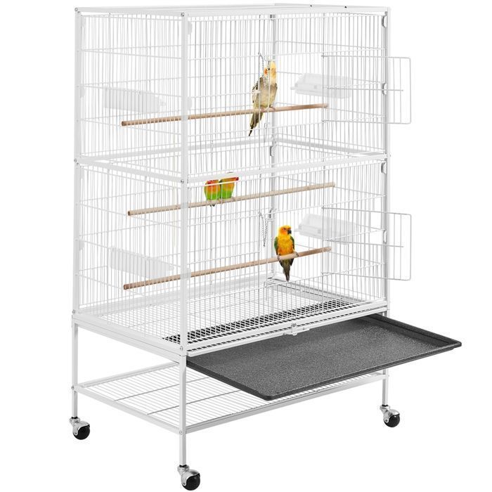 Yaheetech Grande Cage Oiseau sur Pied Volière Canaries Perroquet ...