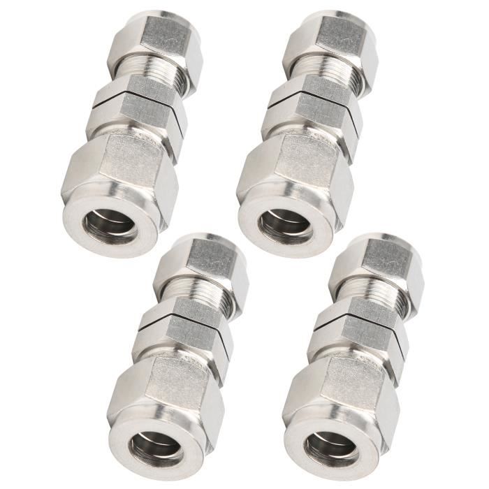 Zerone Raccord à compression à virole Raccord de compression à virole 4 pièces Connecteur de ...