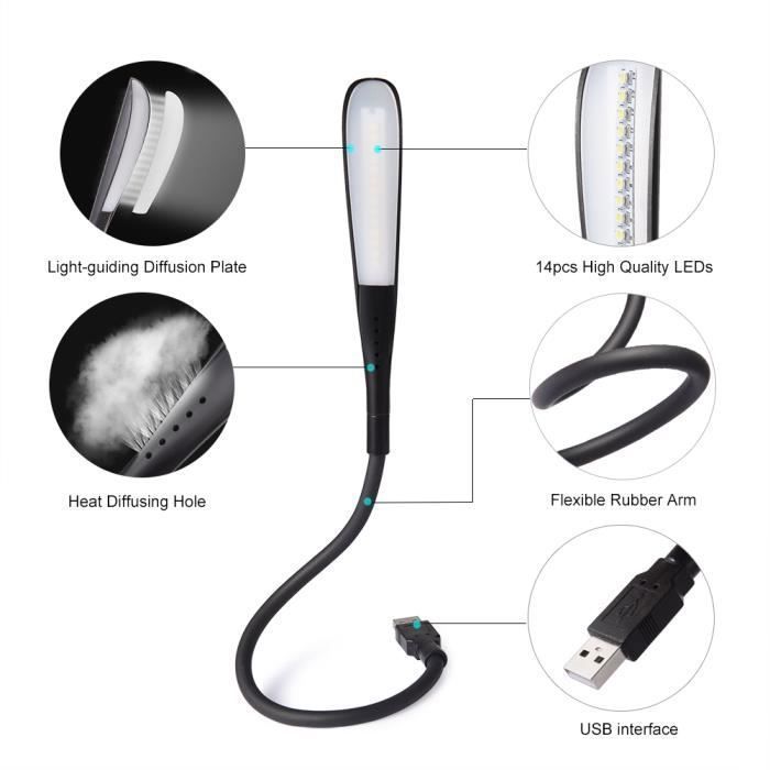 Flexible LED tactile USB lumière ultra lumineux 14LEDS USB led lampe ...