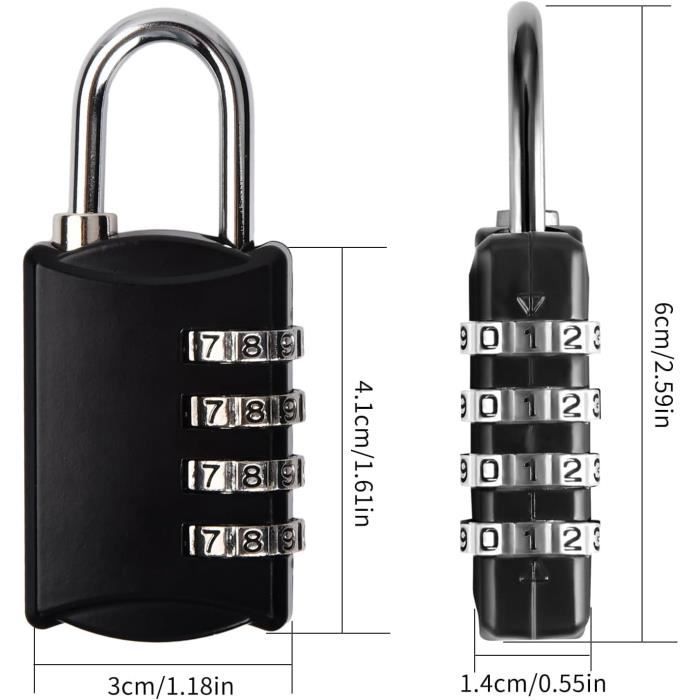 Lot De 6 Cadenas Code 4 Chiffres,Petit Cadenas A Code Cadenas Code ...