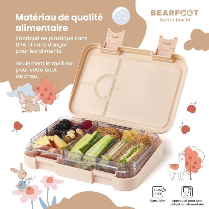 Boîte À Goûter Enfants Avec Compartiments, Bpa Free, Lunchbox, Bento ...