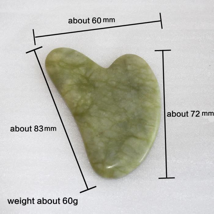 PIERRE VENDUE SEULE,--Planche Gua Sha en jade vert naturel, pierre de ...