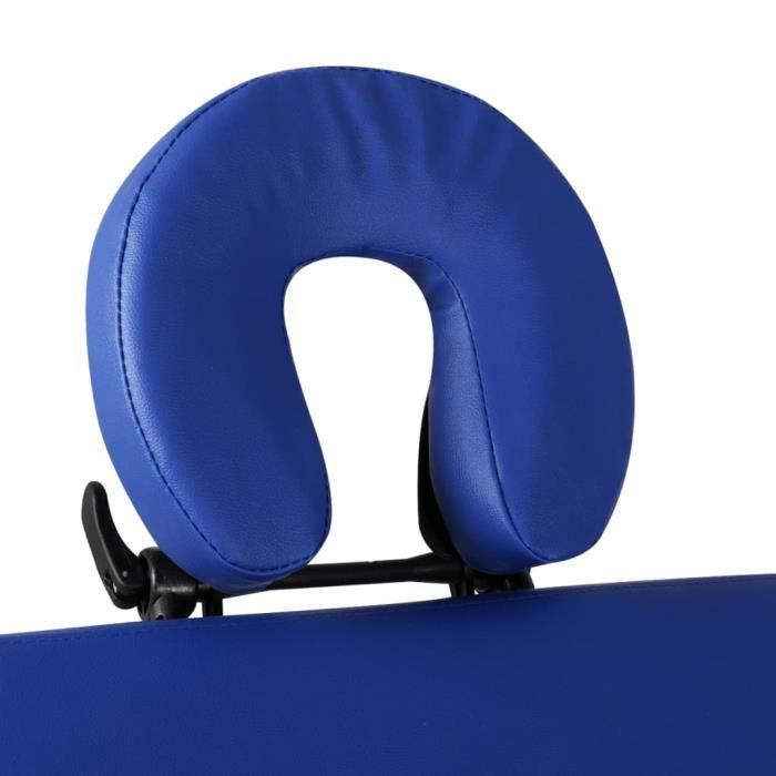 MAG Table pliable de massage Bleu 2 zones avec cadre en bois ...