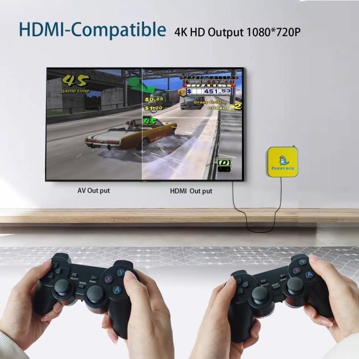 Bleu avec vert - Console de jeu vidéo Super Pawky Box avec deux ...