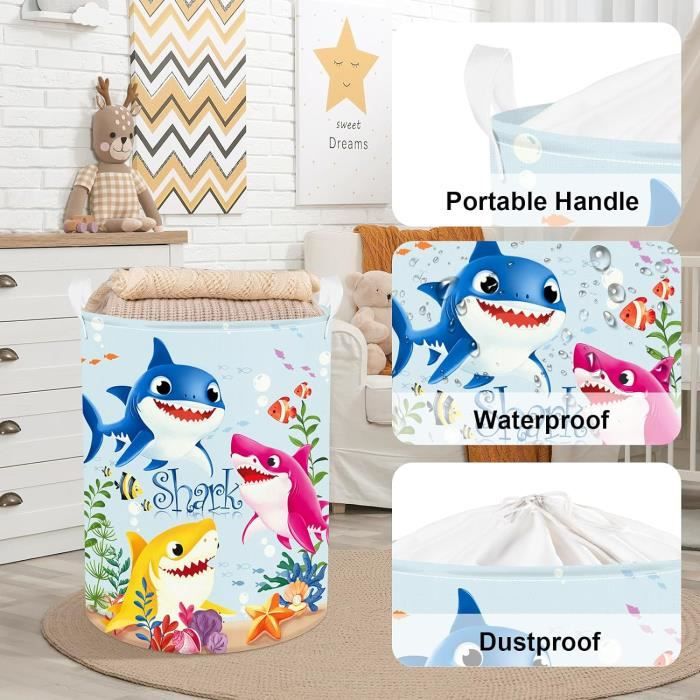 45L Panier à Linge Dessin Animé Animal Marin Bleu Panier à Linge Sale ...