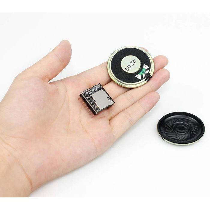 Mini MP3 DFPlayer Player Module avec Haut-Parleur Ronde 2W 8Ohm pour ...