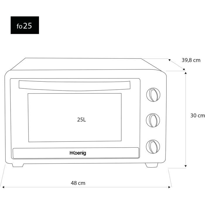Mini Four 25L Electrique Fo25 Posable Compact Multifonction Performant ...
