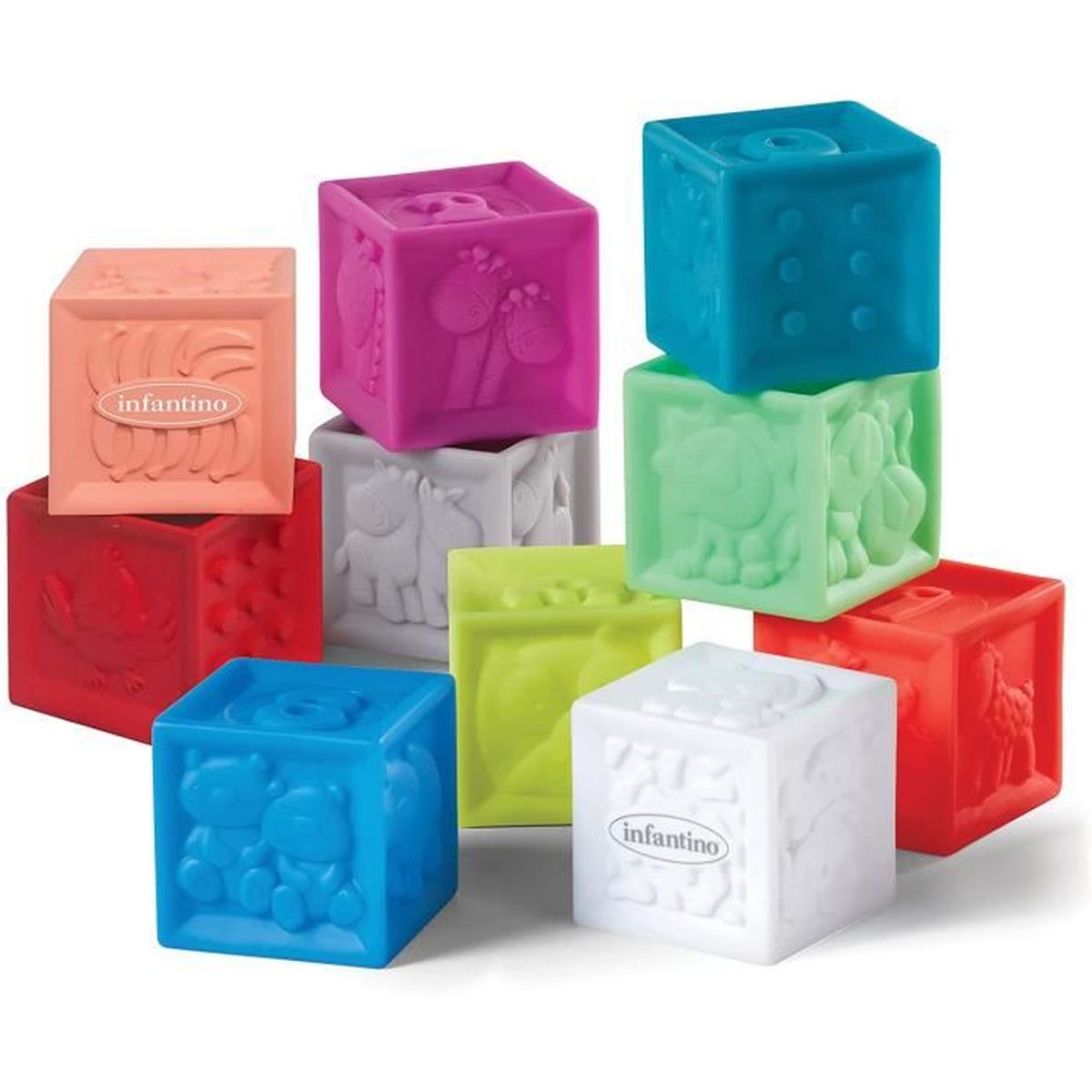 Cubes souples bébés 10 pcs colorés et doux avec des chiffres des ...