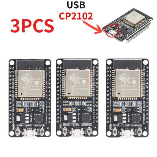 3pcs USB CP2102 - Carte de développement WROOM-32 ESP32 Type-C CH340C ...