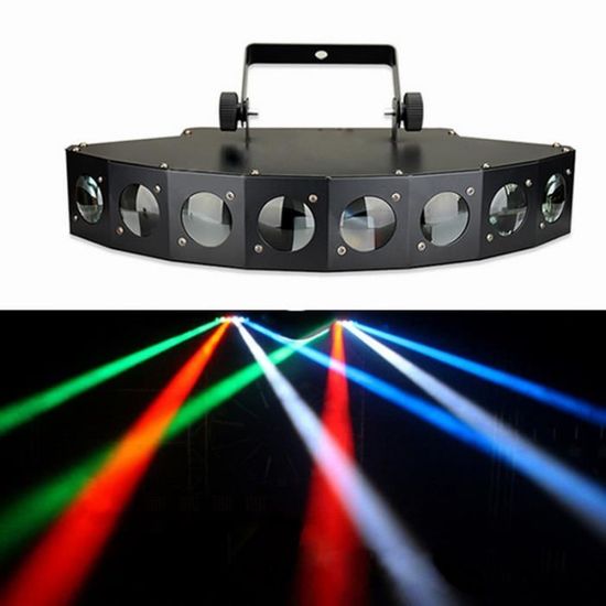 8 Têtes RGBW LED Faisceau Projecteur Lampe DMX Projecteurs Mobiles Pro ...