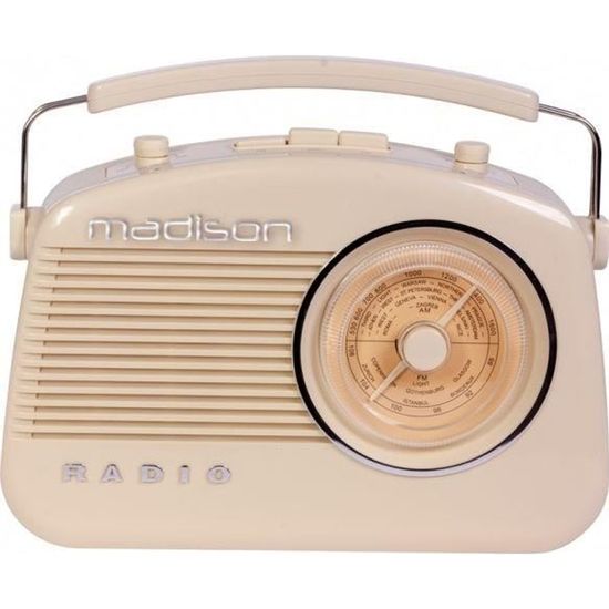 MADISON MAD-VR60 - Radio rétro - Bluetooth, Radio FM, Entrée MP3 ...