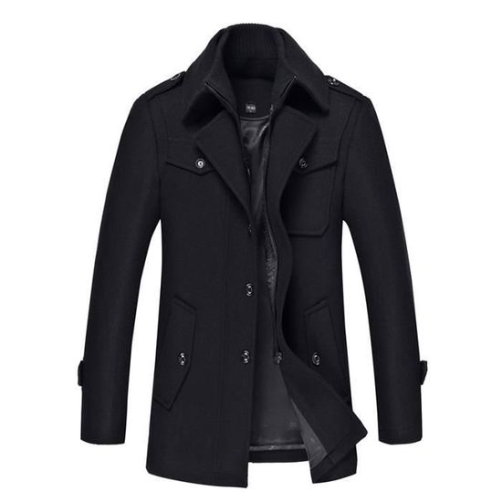 Manteau Homme Laine Hiver Chaud Trench-Coat Caban élégant Blouson Parka ... Manteau Homme Laine Hiver Chaud Trench-Coat Caban élégant Blouson Parka ...