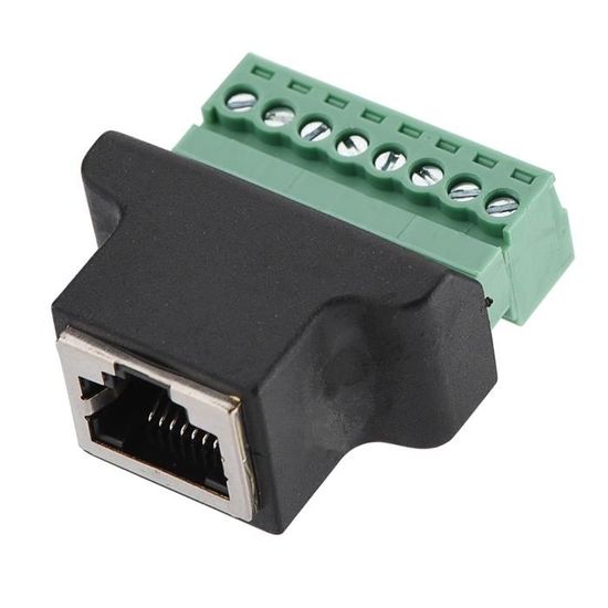 Vvikizy Adaptateur de borne à vis DVR Connecteur Ethernet RJ45 Femelle ...