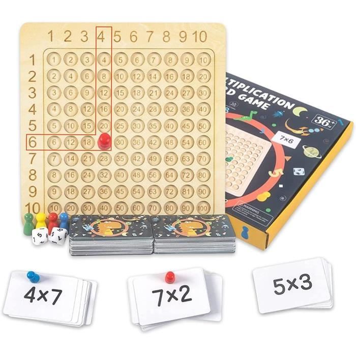 Planche de Multiplication Montessori,Multiplication en Bois,Jeu de ...