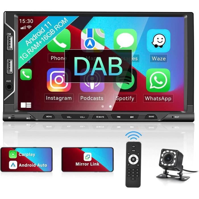 2 Din Android 11 Autoradio Avec Sans Fil Apple Carplay Android Auto,7 Pouces Autoradio Avec Dab ...